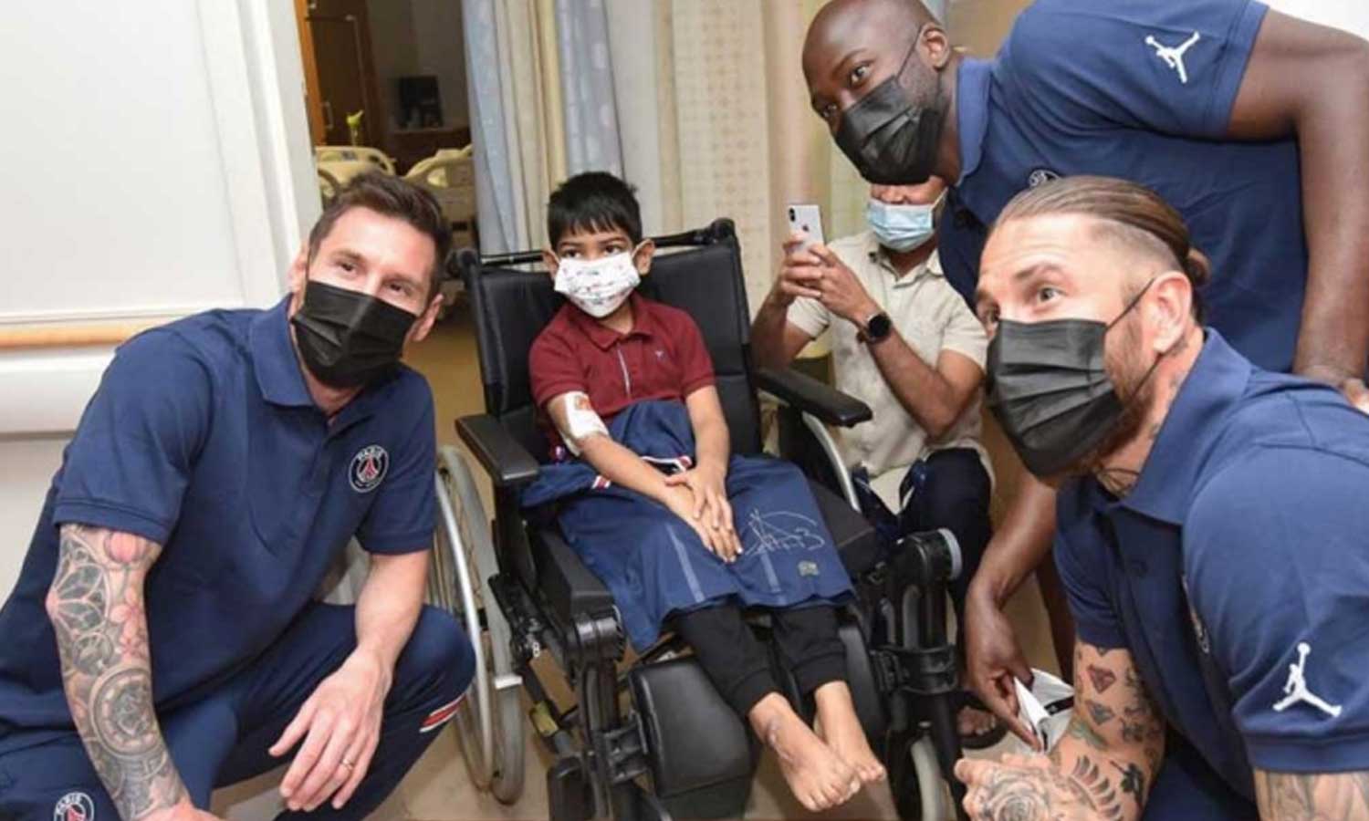 Their Messiah came to see them; Messi and team visit children with ...