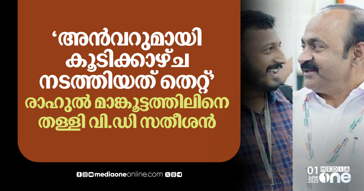 'അൻവറുമായി കൂടിക്കാഴ്ച നടത്തിയത് തെറ്റ്, വ്യക്തിപരമായി ശാസിക്കും'; രാഹു ...