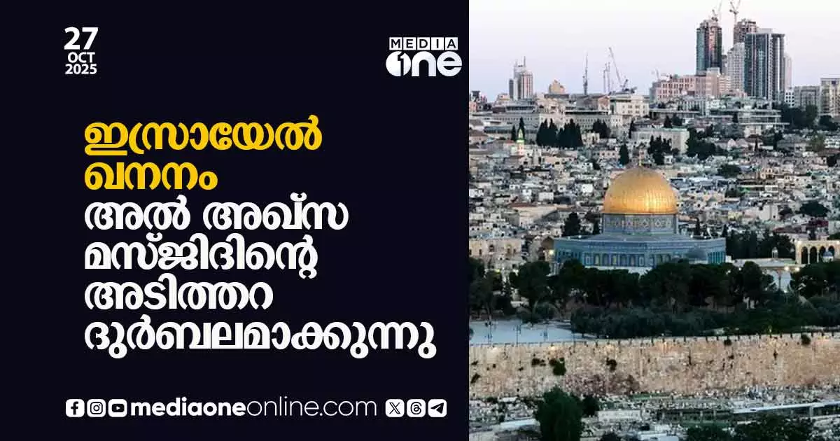 ഇസ്രായേല്‍ ഖനനം: അൽ അഖ്‌സ മസ്ജിദിന്റെ അടിത്തറ ദുർബലമാക്കുന്നു ...