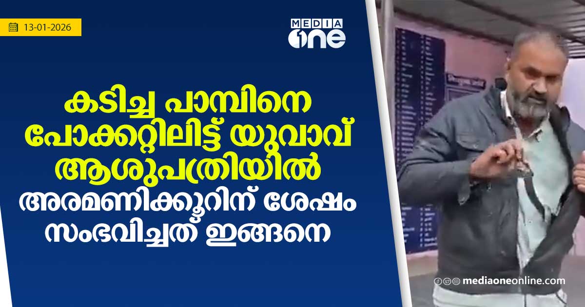 കടിച്ച പാമ്പിനെ പോക്കറ്റിലിട്ട് യുവാവ് ആശുപത്രിയിൽ; അരമണിക്കൂറിന് ശേഷം ...